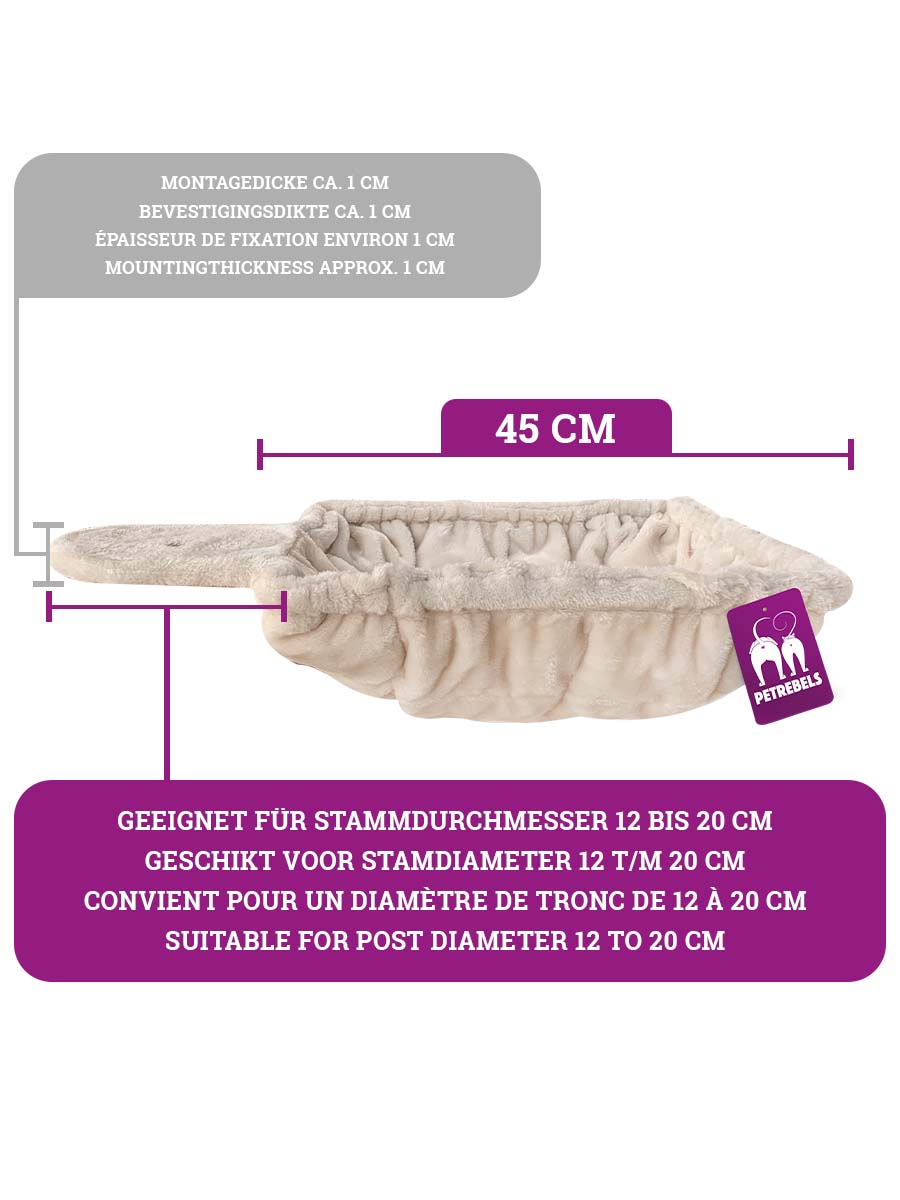 Hammock Sleeper ZIP square XL 45cm - Cream - washable - with zipper ...