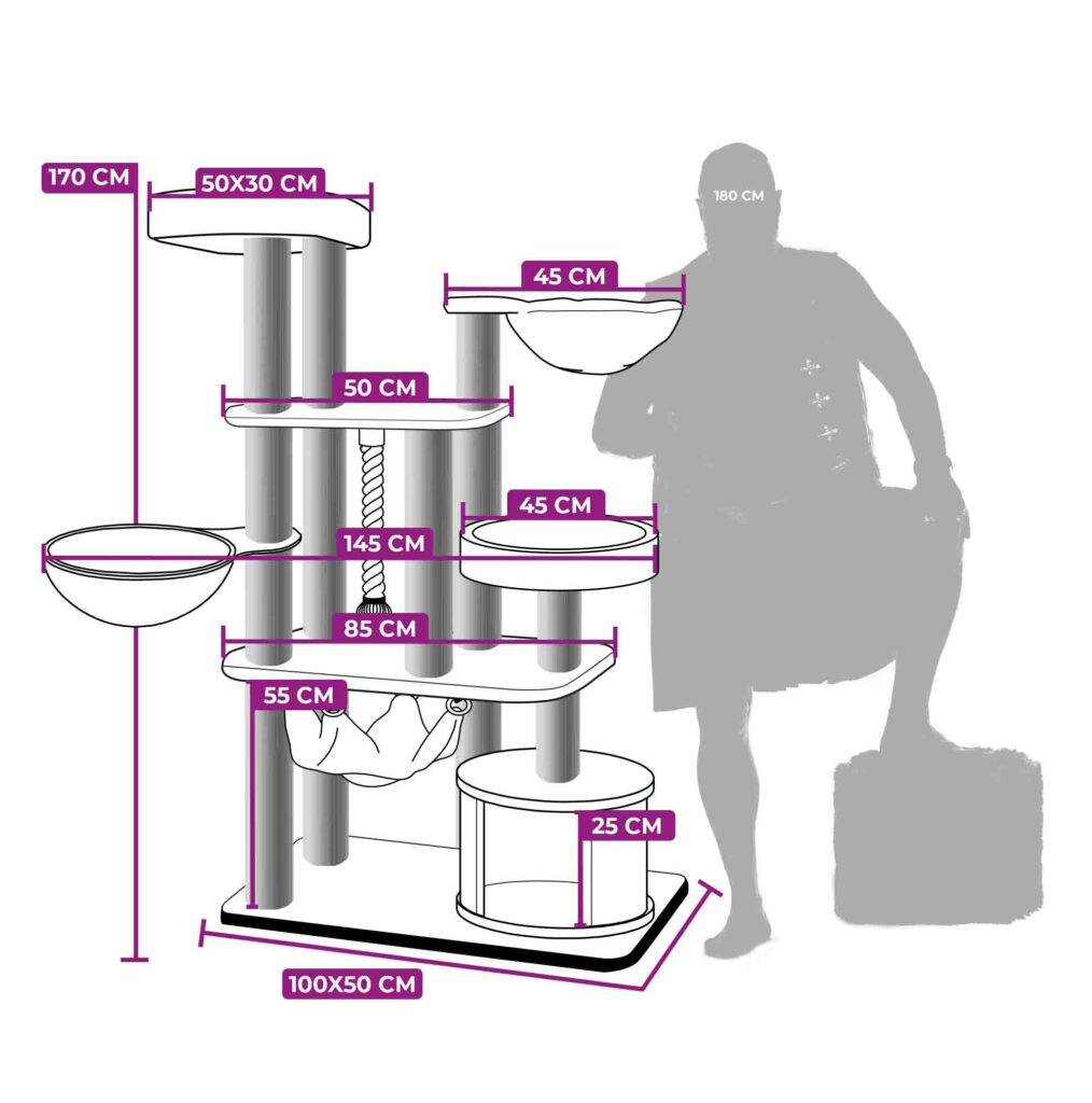 Cat tree Vista 170 - Petrebels