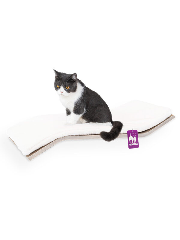 Cat Shelves Wave 70 - Old Grey - wall mounting - design - Petrebels