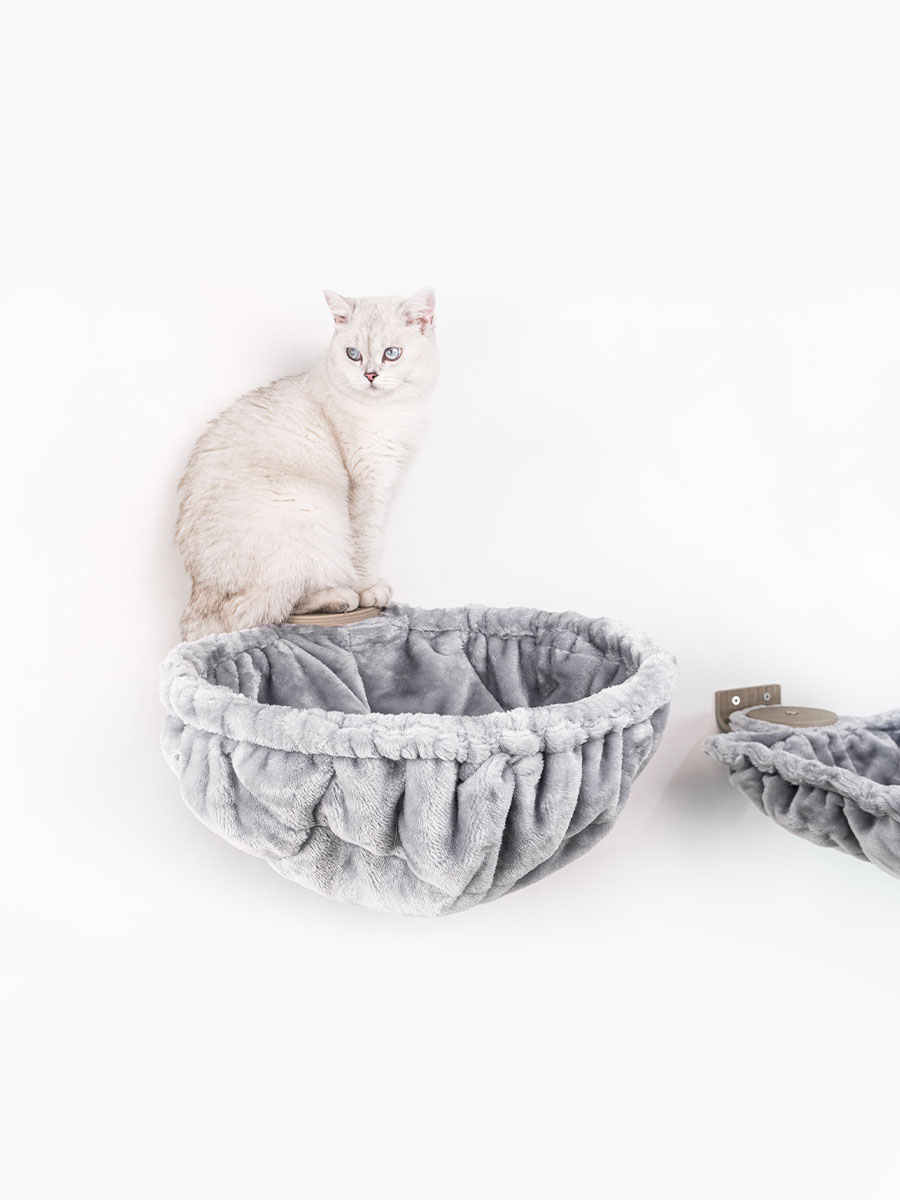 Cat Shelves Hang Round 1548 set - Old Grey - Hamac - washable - Petrebels