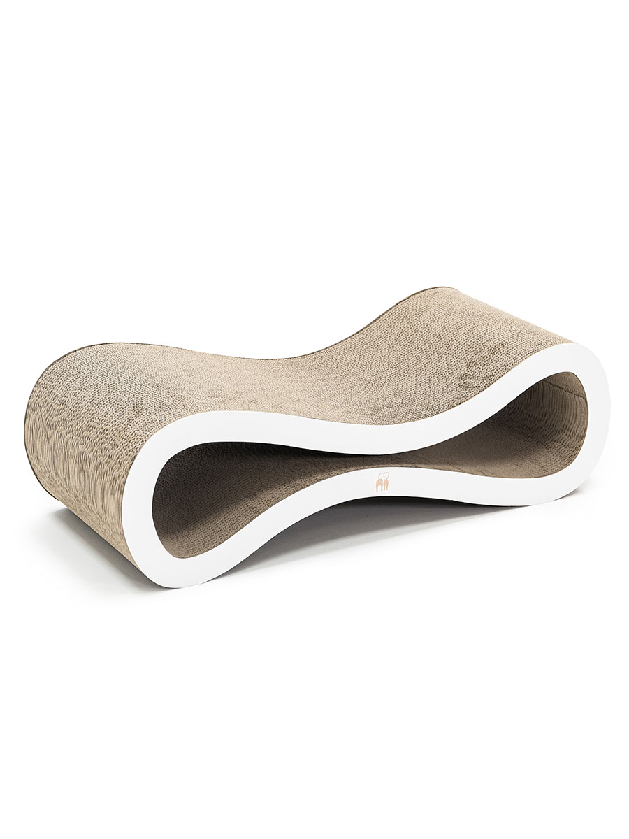 Cardboard cat scratching post Simba 75 - White - Recycled cardboard ...