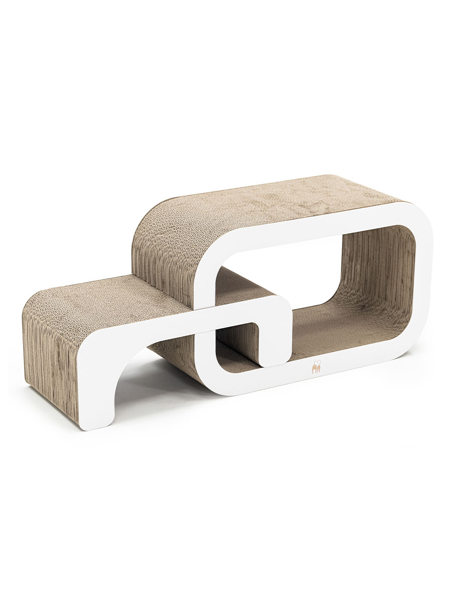 Cardboard cat scratching post Max 55 - White - Recycled cardboard - 100 ...