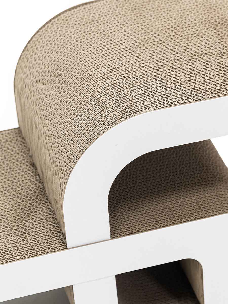 Cardboard cat scratching post Max 55 - White - Recycled cardboard - 100 ...