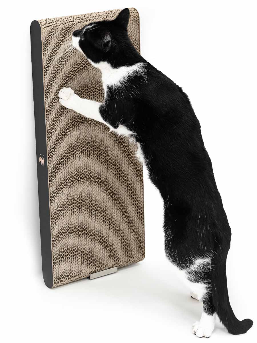 Cardboard cat scratching post Milo 63 - Black - Recycled cardboard ...