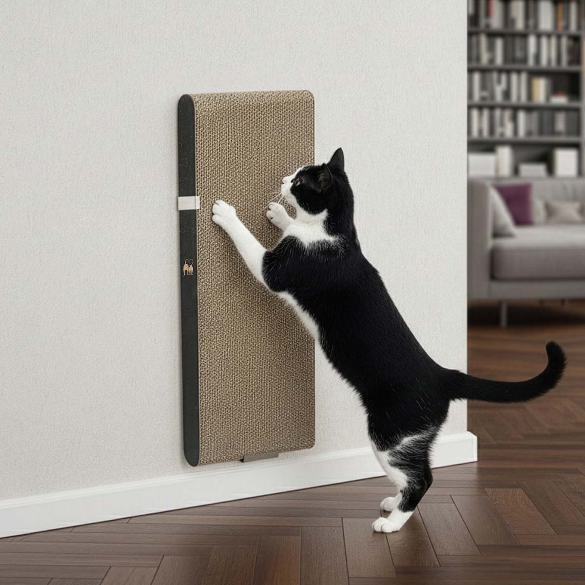 Cardboard cat scratching post Milo 63 - Black - Recycled cardboard ...