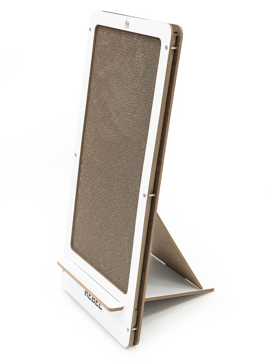 Cardboard cat scratching post Coco 80 - White - Recycled cardboard ...