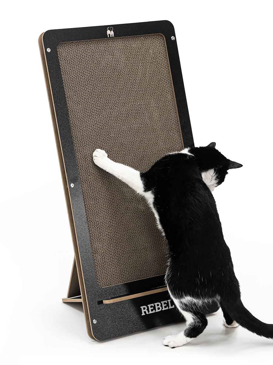 Cardboard cat scratching post Coco 80 - Black - Recycled cardboard ...