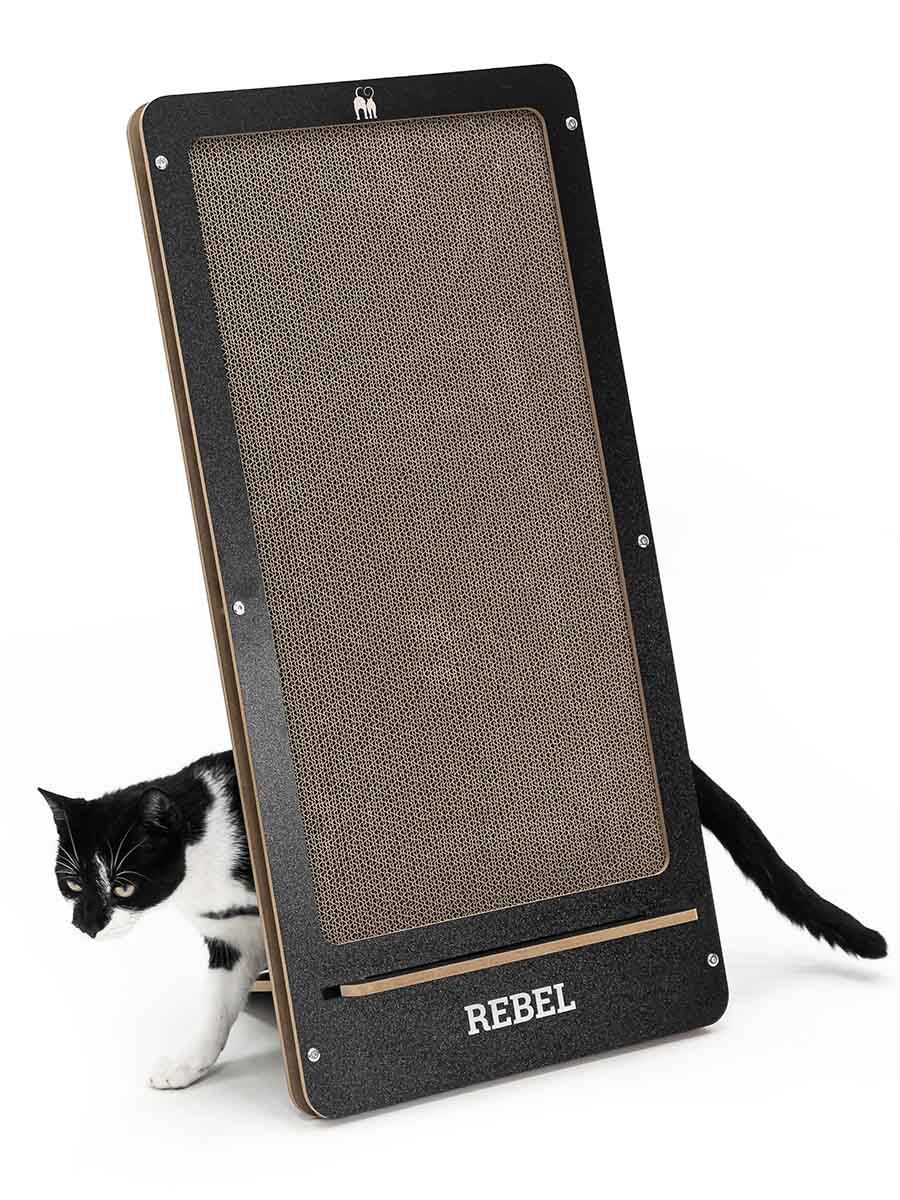 Cardboard cat scratching post Coco 80 - Black - Recycled cardboard ...