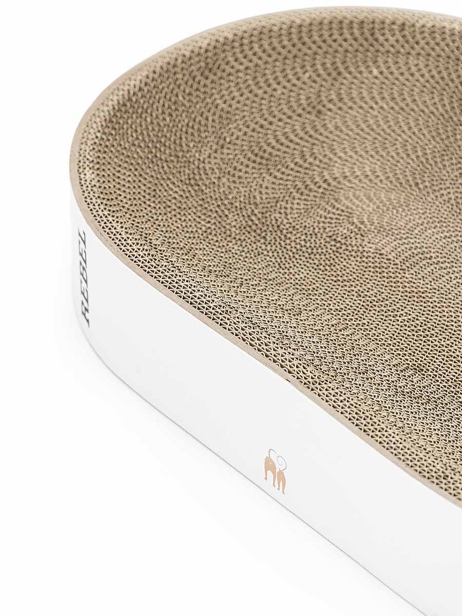 Cardboard cat scratching post Oliver 61 - White - Recycled cardboard ...