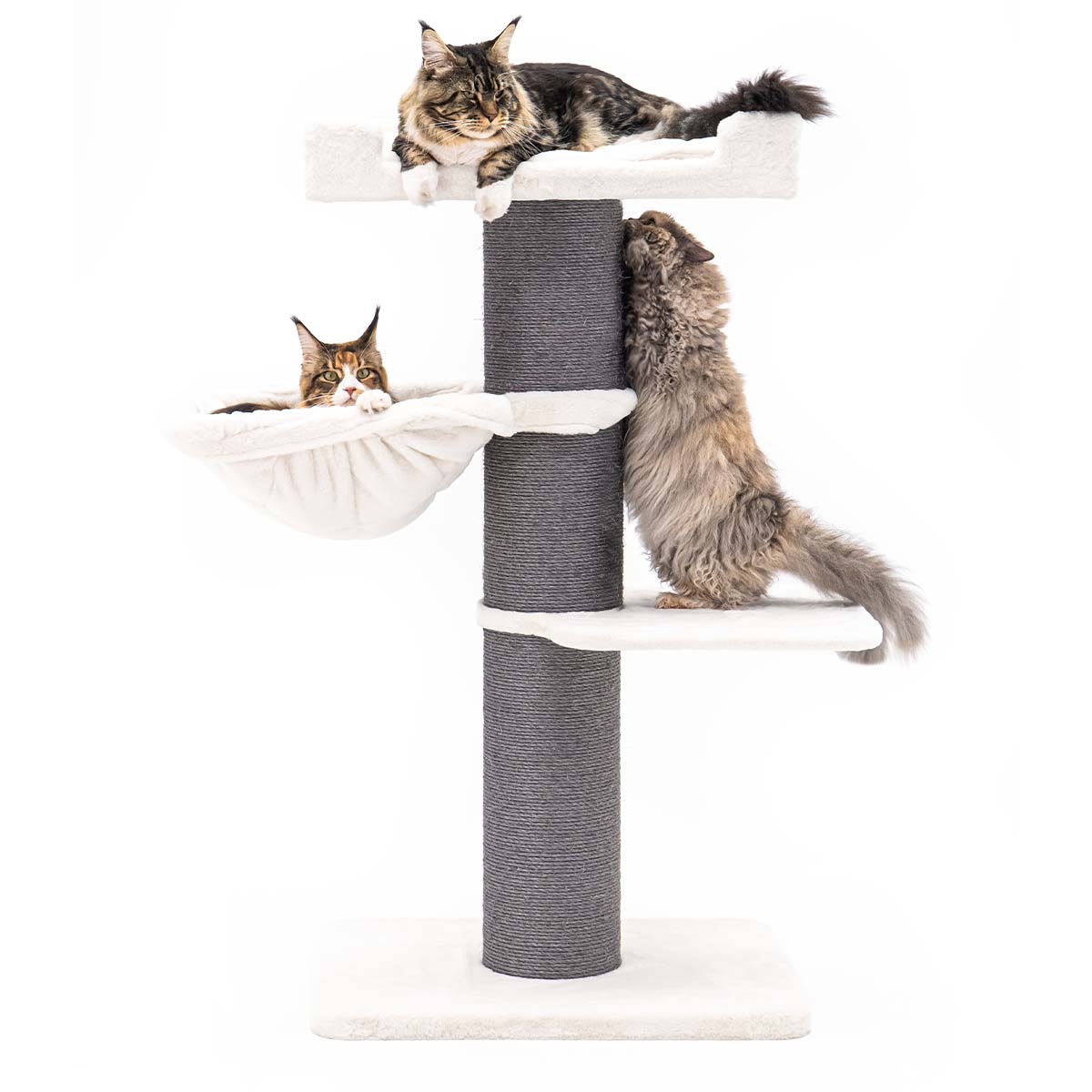 Cat Tree Maine Coon 127 - Off White - 20 cm post - for heavy cats ...