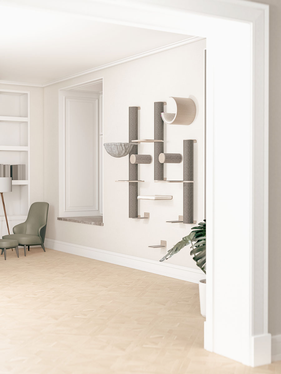Kattenmuur -Combiset 1 - Old Grey - design - Petrebels