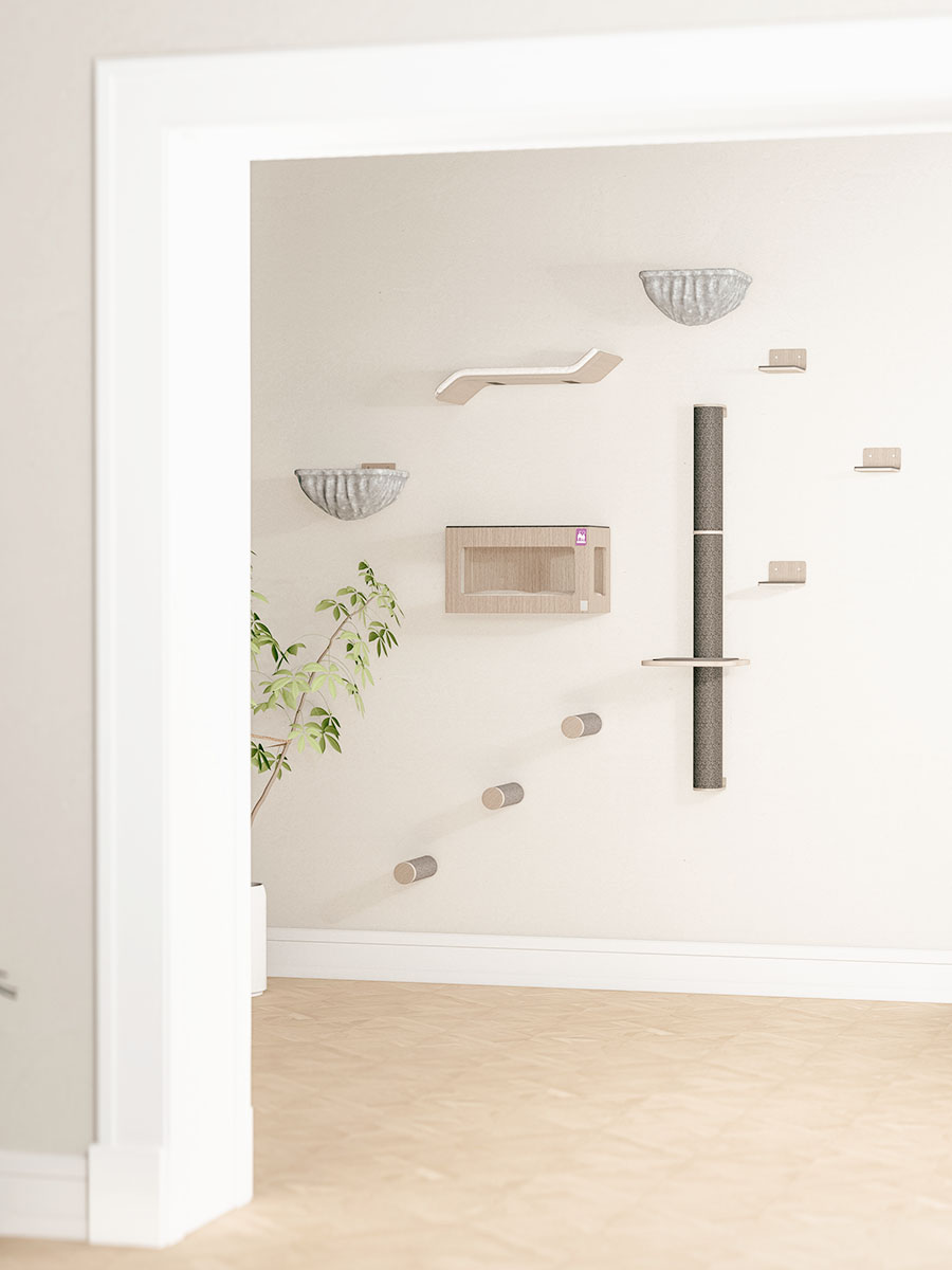 Kattenmuur -Combiset 5 - Old Grey - design - Petrebels